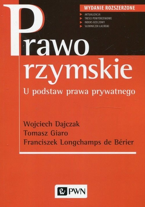 Prawo rzymskie | Nauki prawne \ Prawo | - Księgarnia Wydawnictw ...